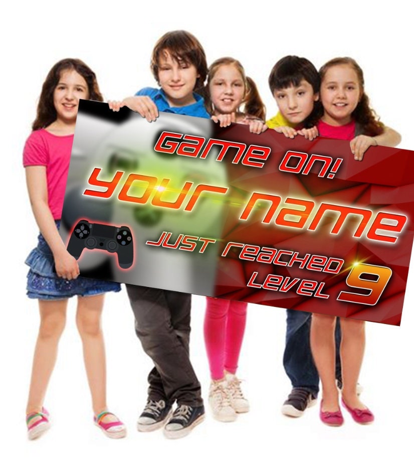 Gamer Banner, Birthday Banner, Video Game banner, Playstation, PSX. Po ...